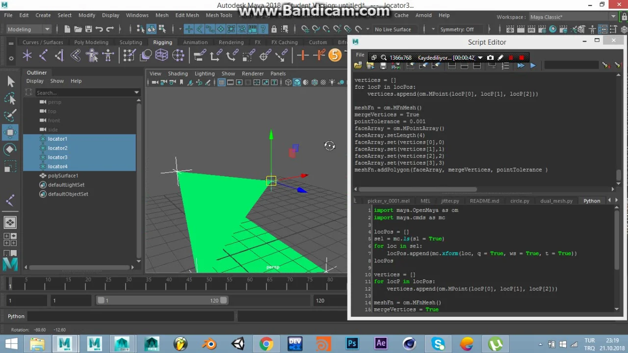 OpenMaya API, Creating Simple Poly Face on Vimeo