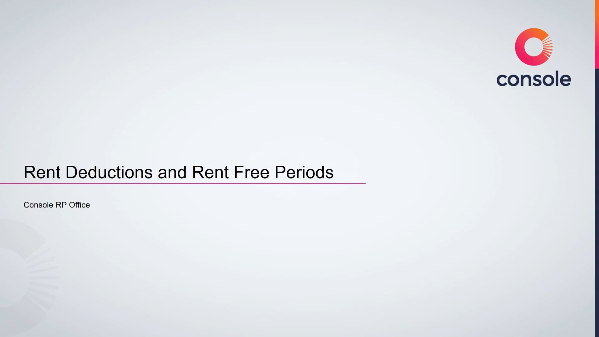 Rent Deductions and Rent Free Periods on Vimeo