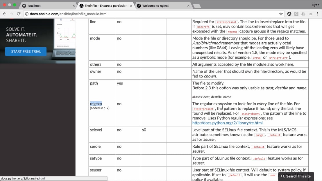 Extensions I And Lineinfile Ansible For Automation Symfonycasts
