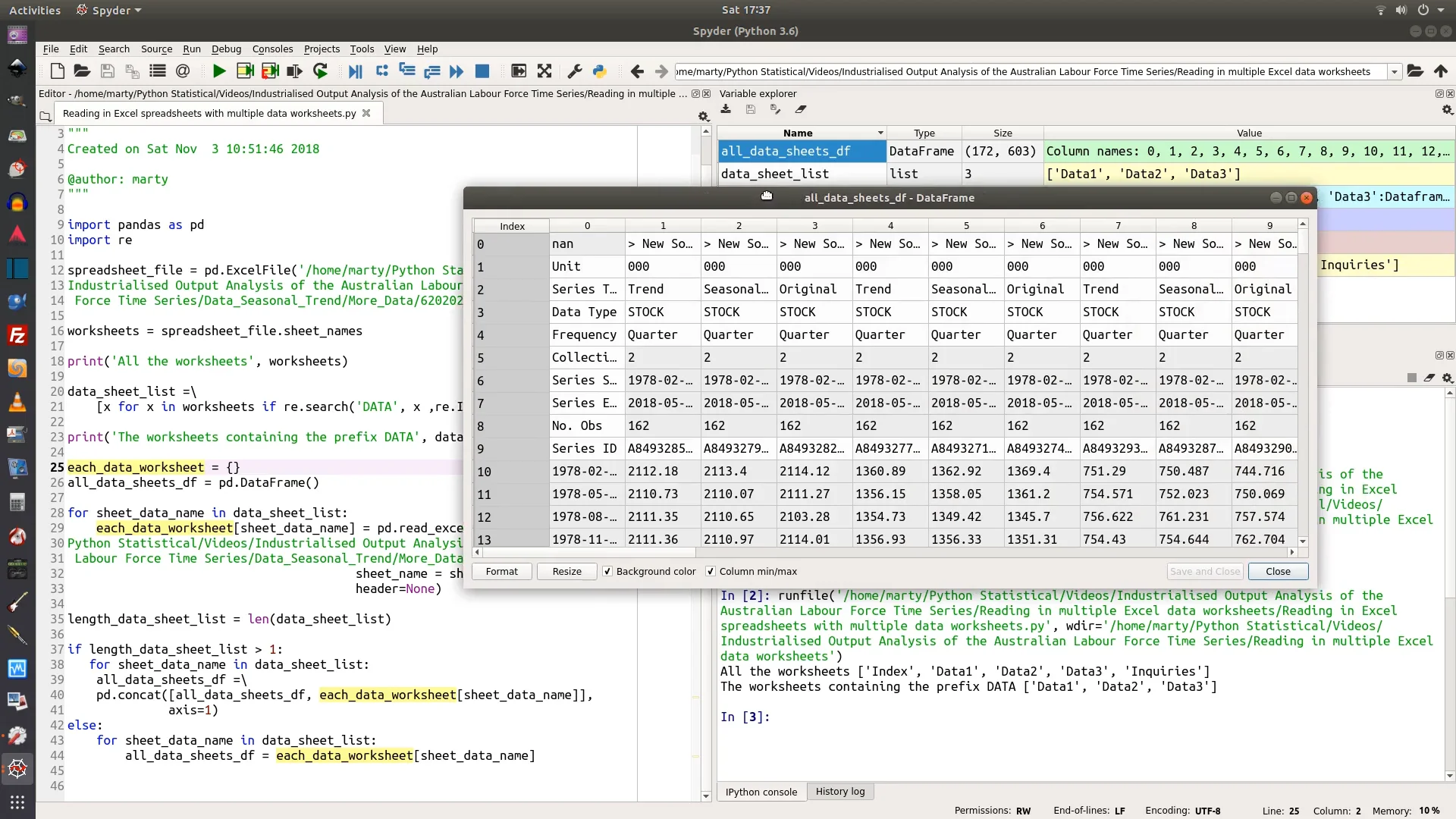 Reading an Excel Spreadsheet with multiple worksheets into a Pandas ...