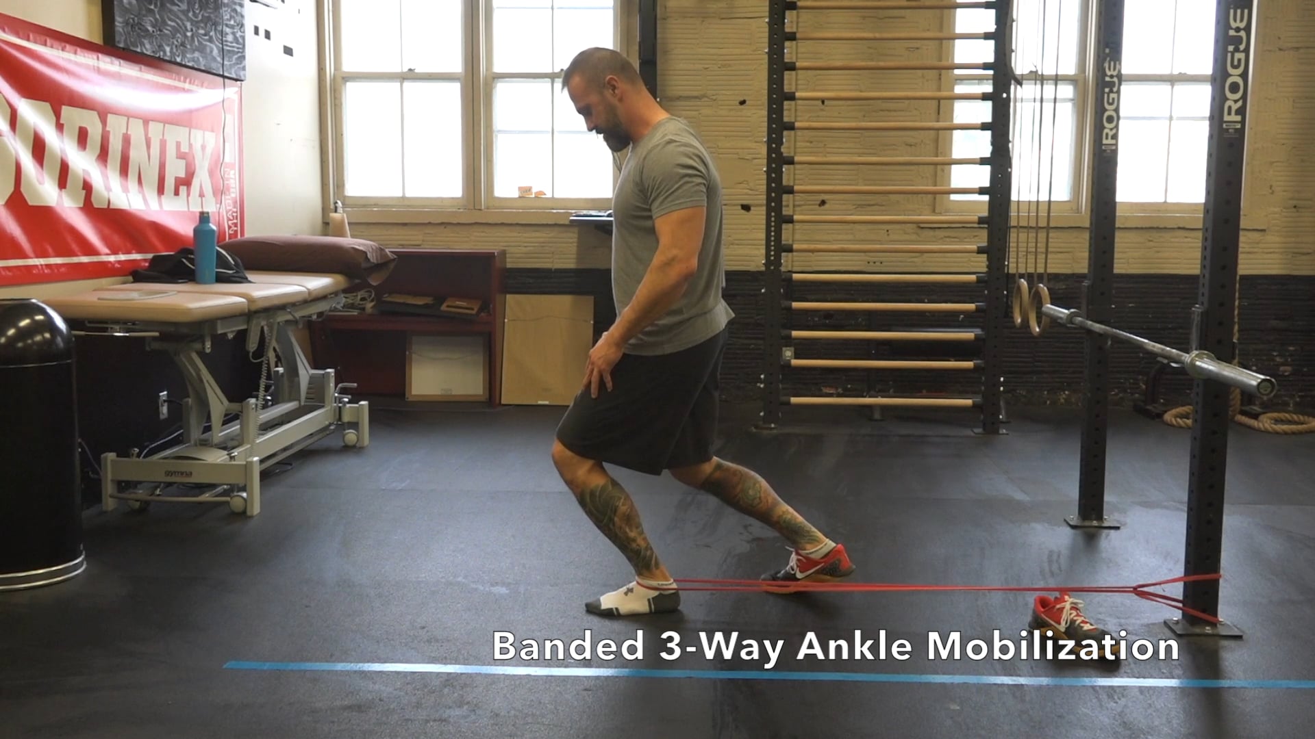 Banded 3-Way Ankle Mobilization on Vimeo