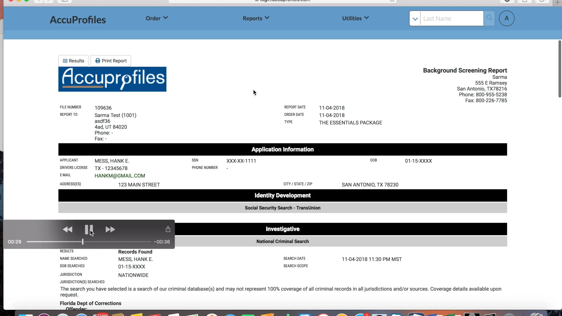 SARMA Background Screening Training Tutorial. on Vimeo