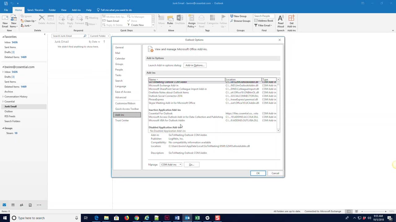 How to re-enable the Cosential for Outlook plugin. on Vimeo