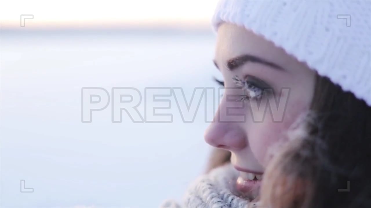 Girl With Snowy Lashes Stock Video on Vimeo