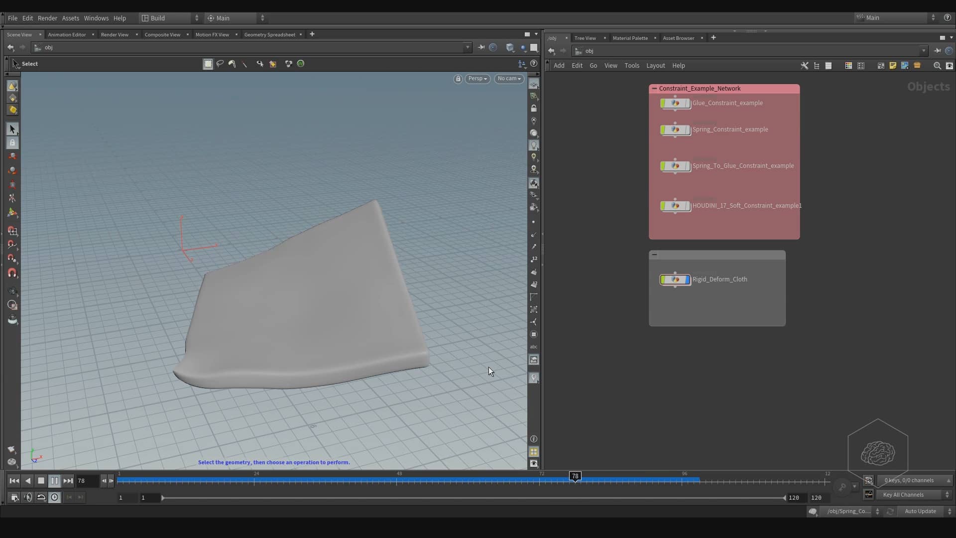 Houdini Tips: Bullet DOPs to Cloth (soft deform) with Soft Constraint on Vimeo