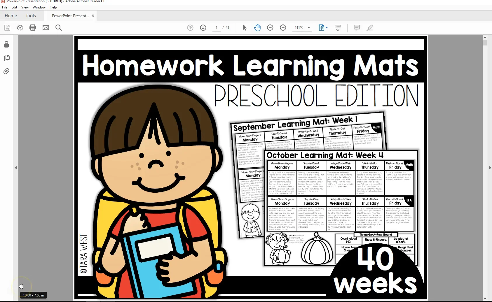 Preschool Learning Mats