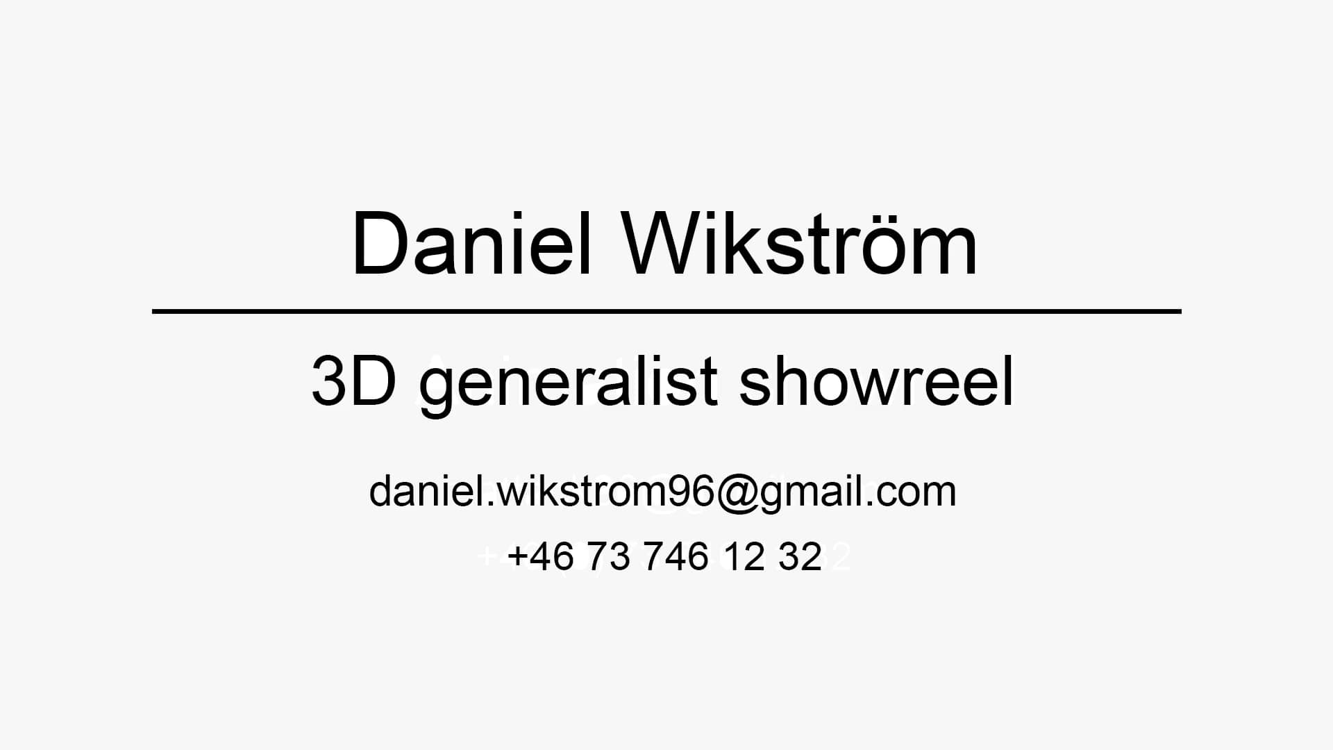 Daniel Wikström_Showreel 2018 on Vimeo