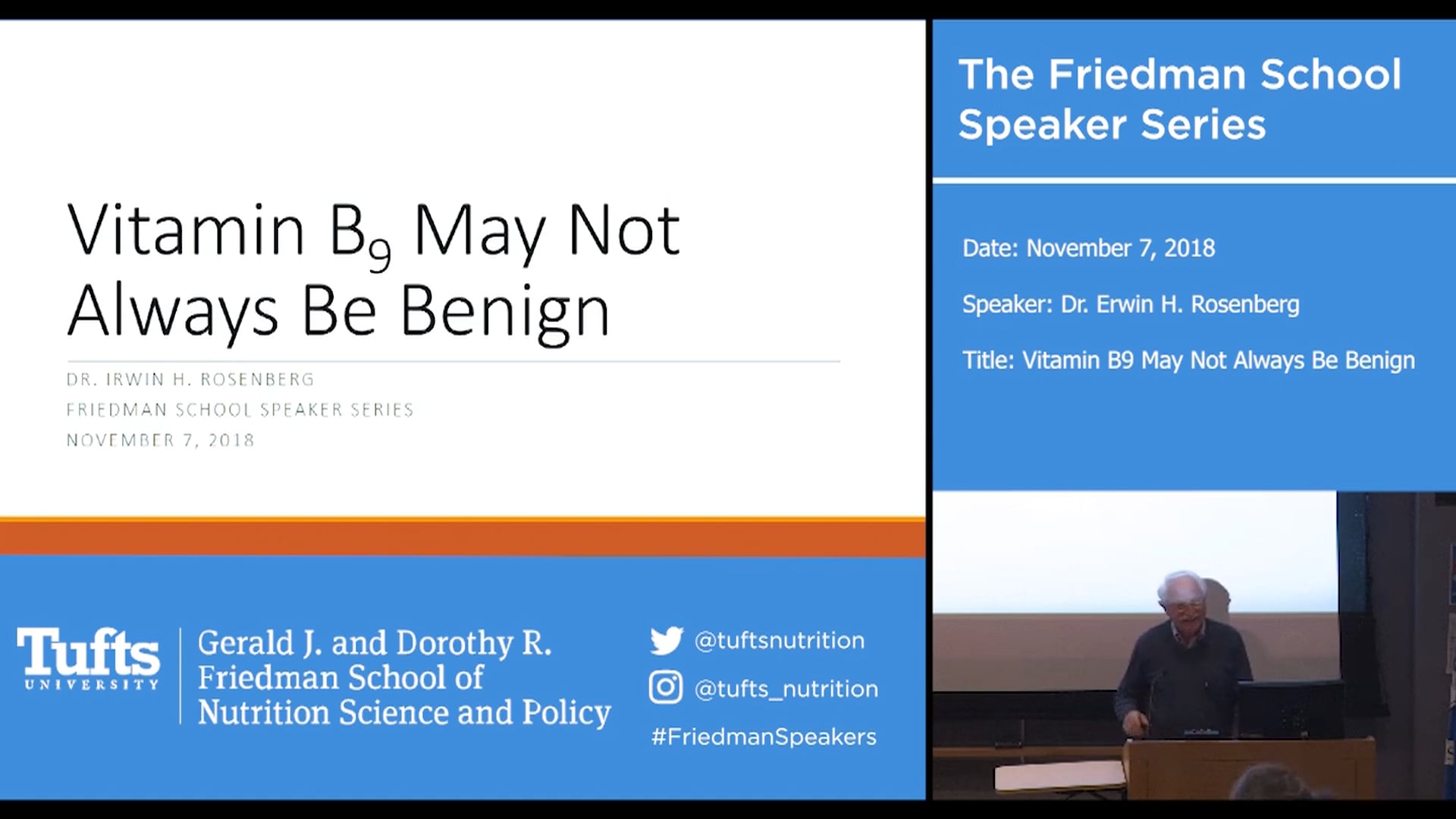 Friedman Speaker Series: Irwin H. Rosenberg on Vimeo