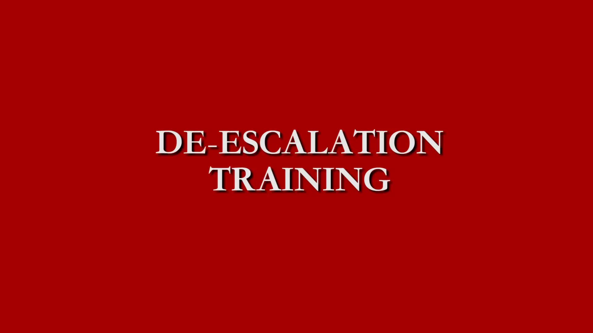 De-escalation Training on Vimeo