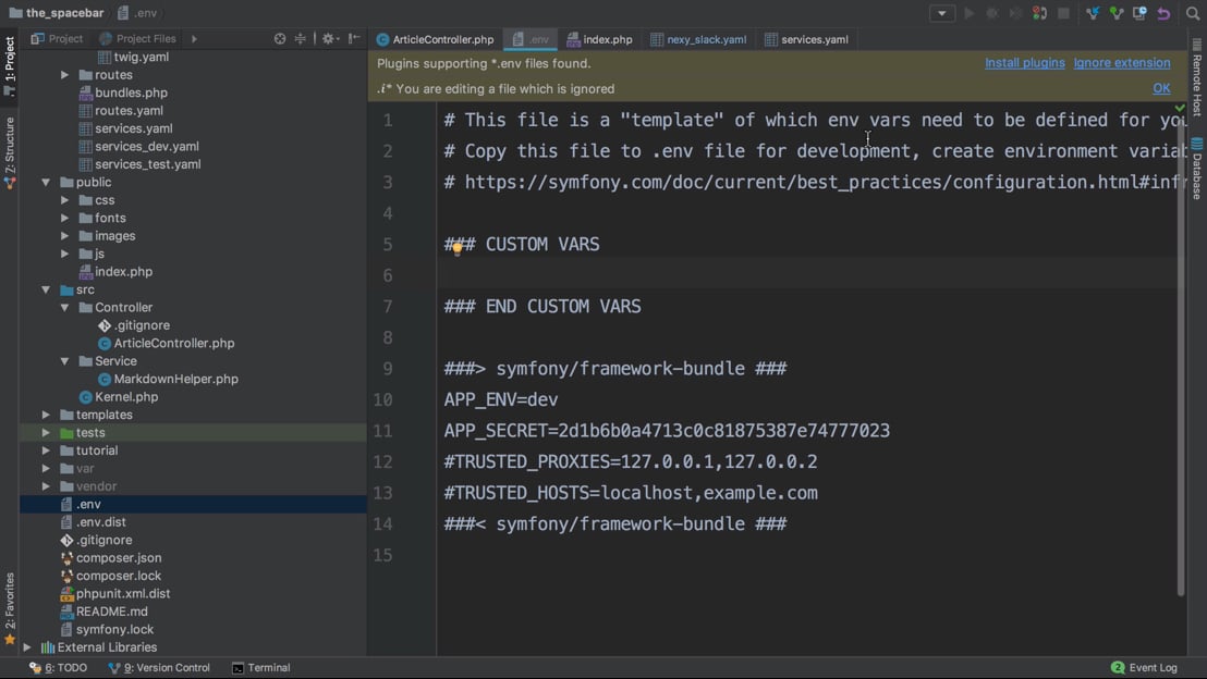 Environment Variables Symfony 4 Fundamentals Services Config And Environments Symfonycasts 
