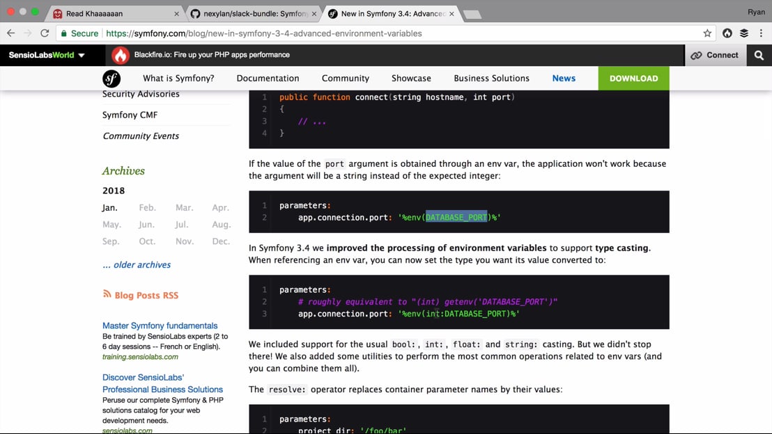 Env Var Tricks & on Production > Symfony 4 Fundamentals: Services ... Env Var Tricks & on Production > Symfony 4 Fundamentals: Services ...