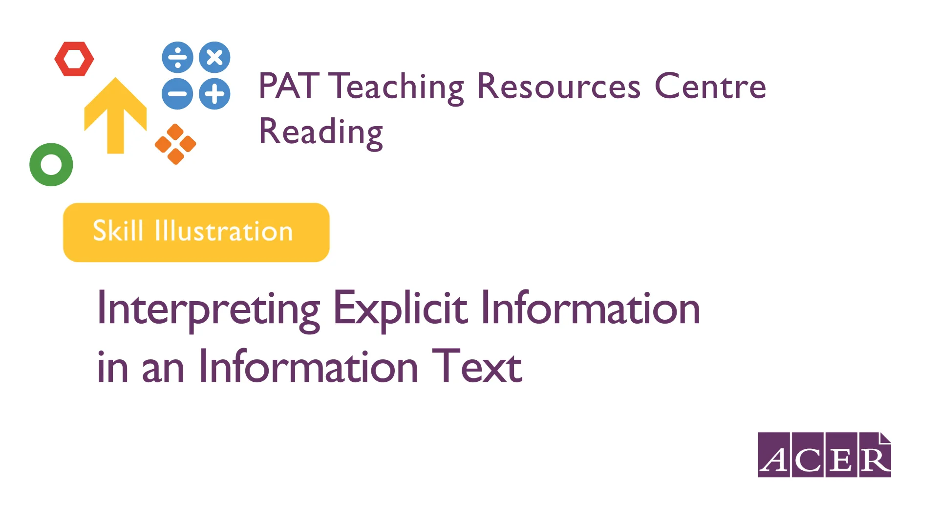 Interpreting Explicit Information in an Information Text