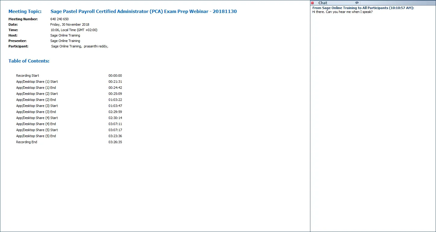 Sage Pastel Payroll Certified Administrator (PCA) Exam Prep Webinar - 20181130-20181130 0806-1 ...