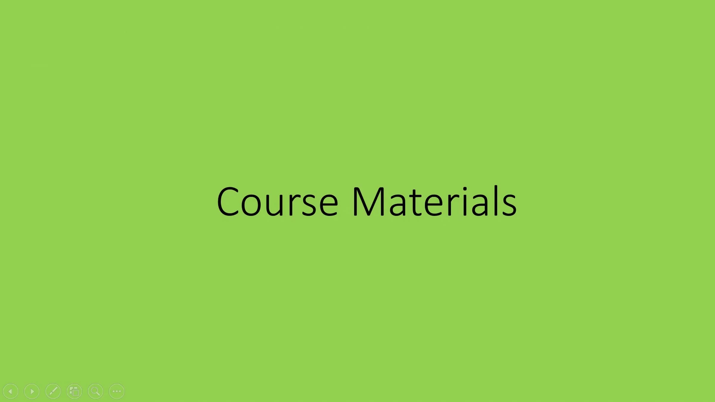 Course Materials