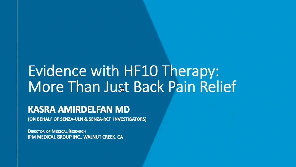 Evidence with HF10 Therapy: More than Just Back Pain Relief on Vimeo