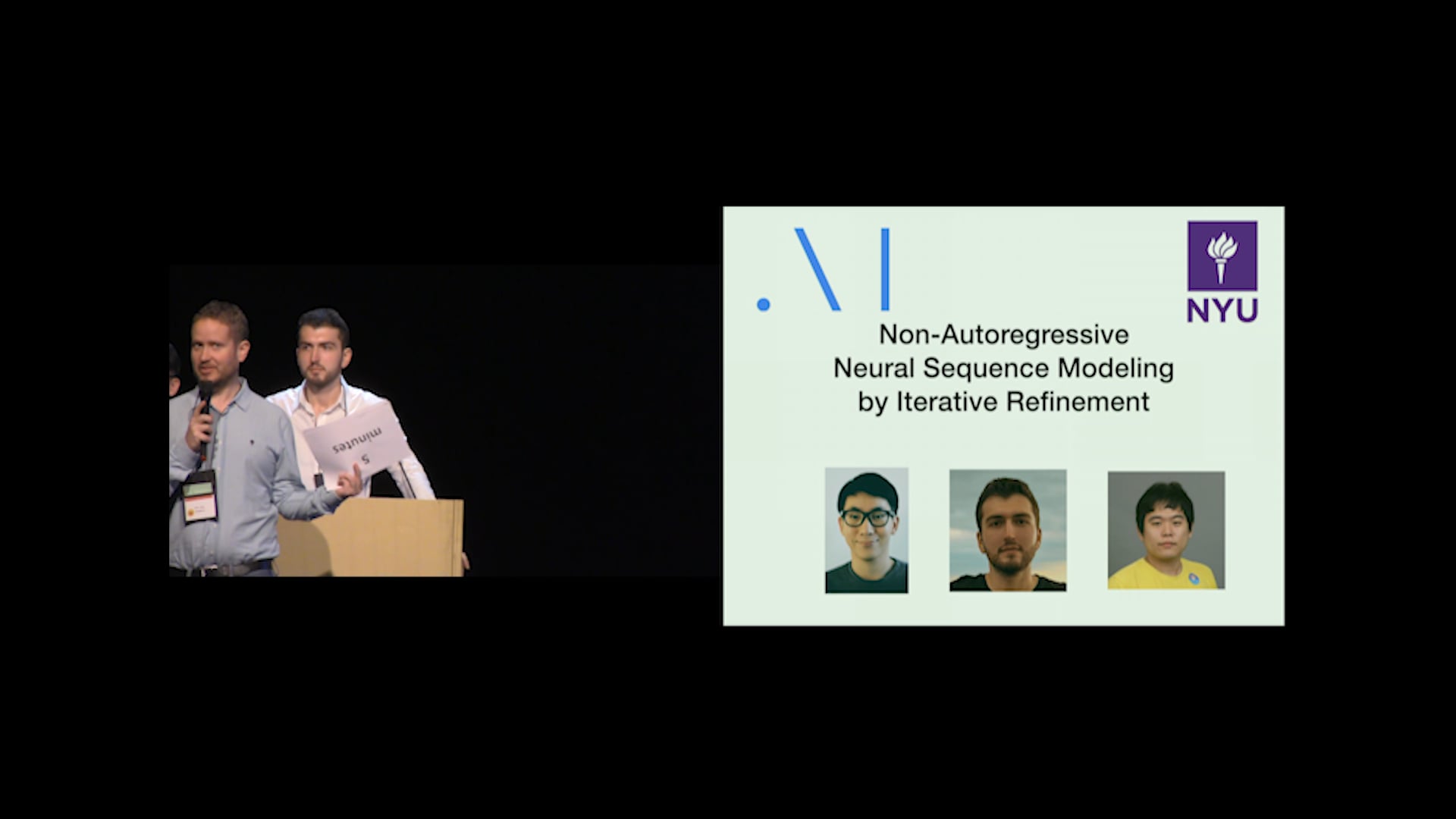 Deterministic Non-Autoregressive Neural Sequence Modeling by Iterative Refinement. on Vimeo