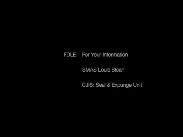 FDLE Video - Intranet - FYI CJIS Seal & Expunge on Vimeo