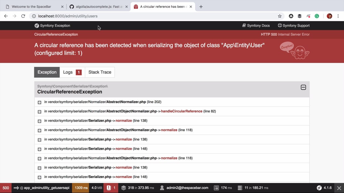 Autocomplete Endpoint & Serialization Group > Symfony 4 Forms: Build ... Autocomplete Endpoint & Serialization Group > Symfony 4 Forms: Build ...