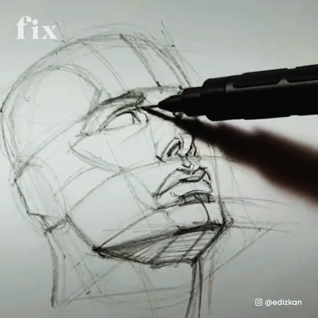 How To Draw a Face in Perspective Using a Cylinder and Box Technique on ...