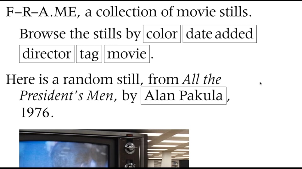 A collection of movie stills | HOVERSTAT.ES