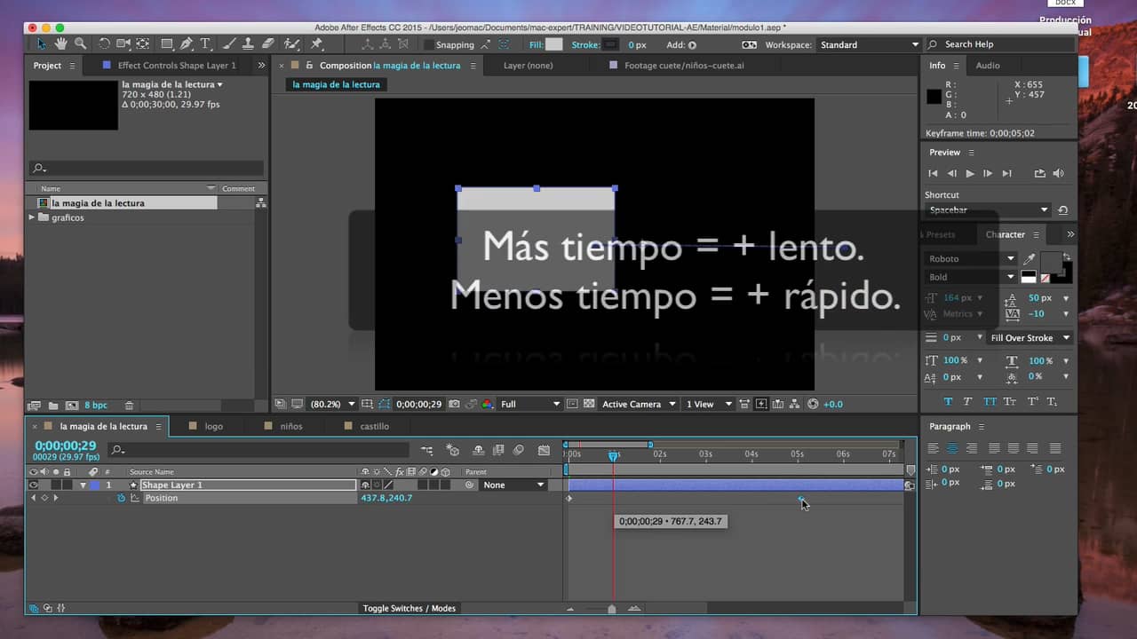 2.1 Animación Keyframe: Definición de Keyframe. on Vimeo
