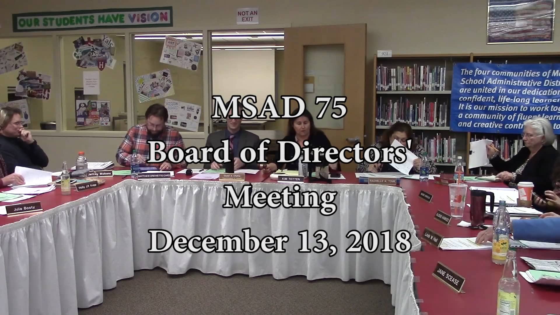 EDU msad 75 Board Meeting 13 Dec 18 on Vimeo