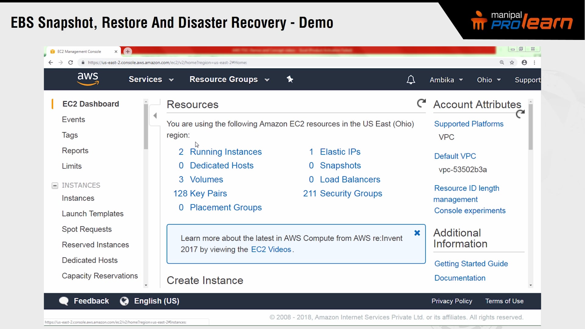 4.3 EBS snapshot, Restore and Disaster recovery on Vimeo