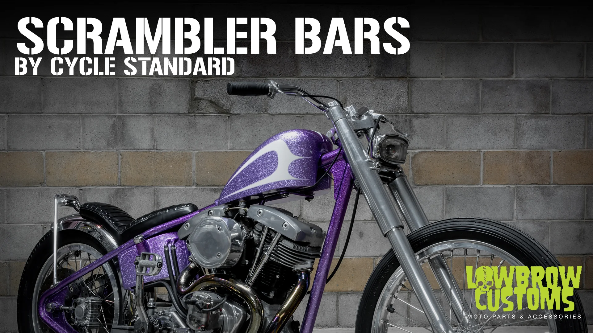 Cycle Standard - Scrambler Motorcycle Handlebars 1inch - Chrome Finish