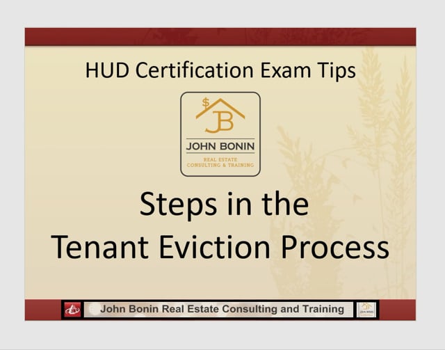HUD Cert Test Tips on Vimeo