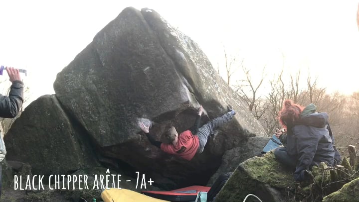 Black chipper arête - 7a+ on Vimeo