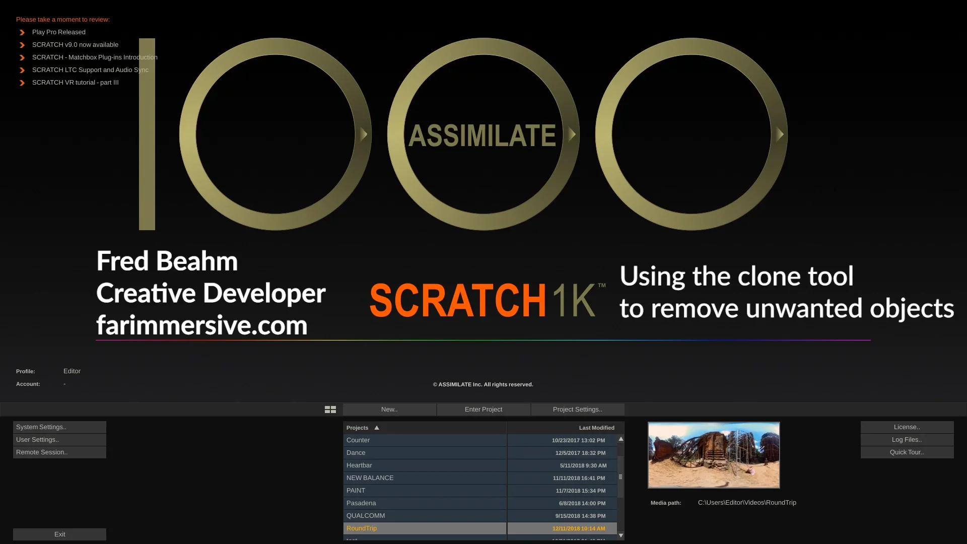 Assimilate Scratch Clone Tool Tutorial on Vimeo