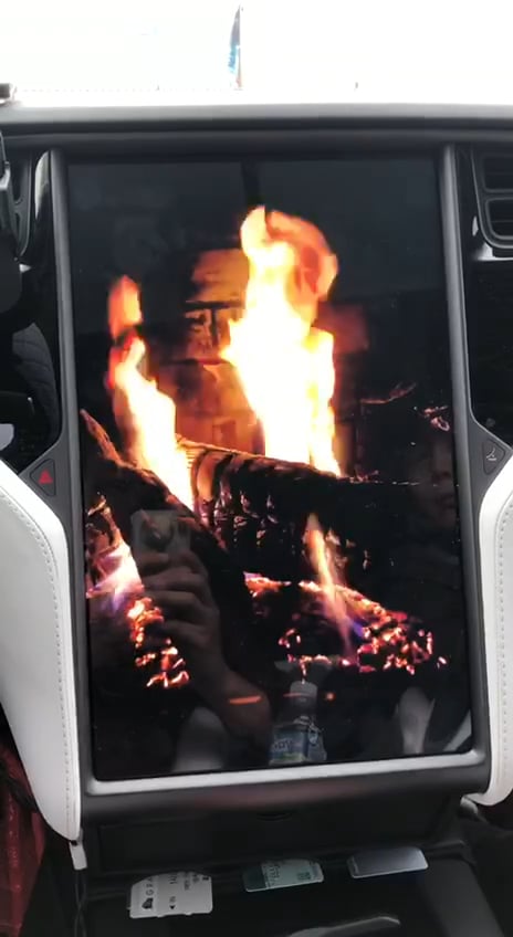 Fireplace in Tesla Model X on Vimeo