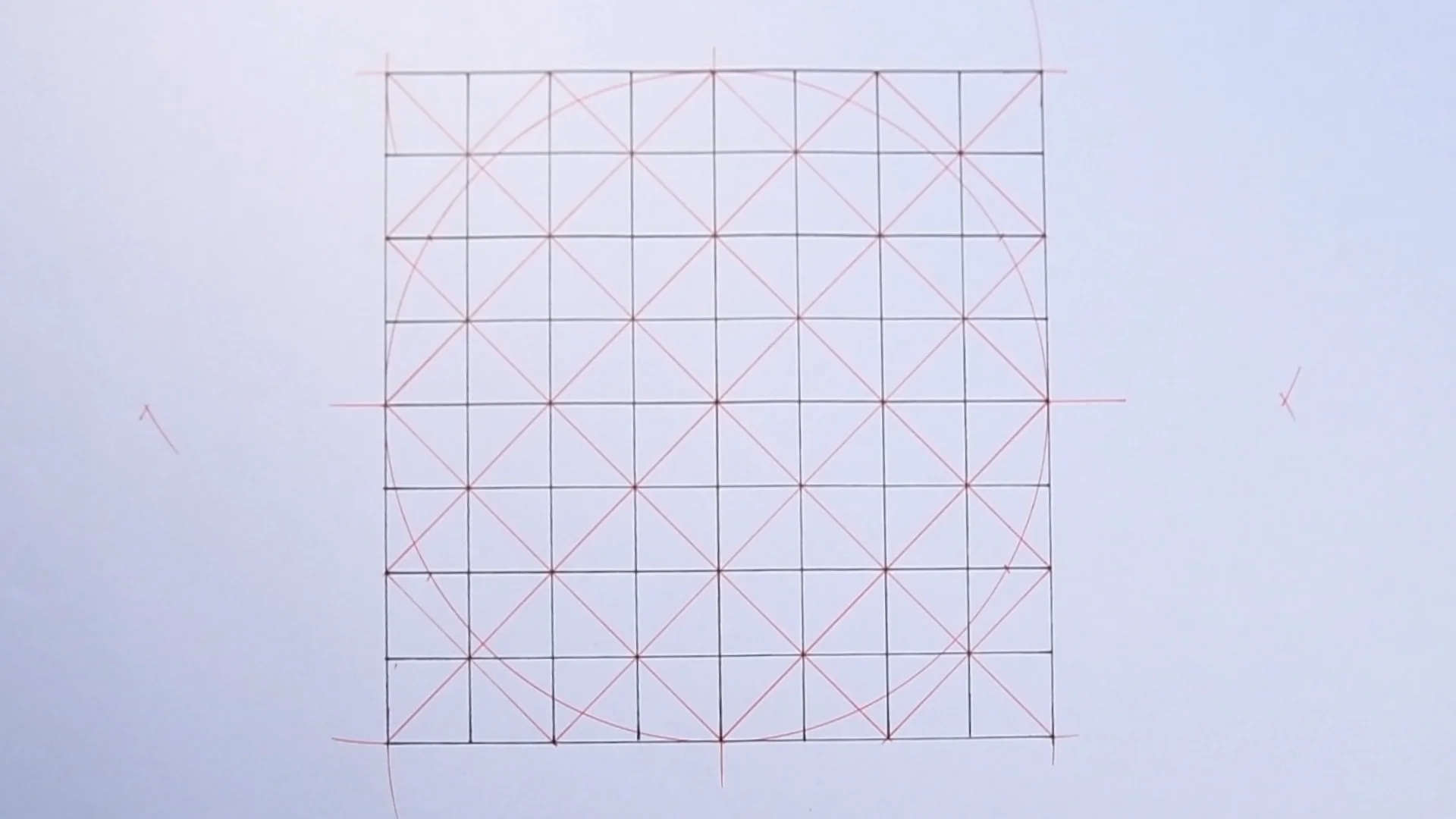 Constructing a square grid with ruler and compass - Method 2