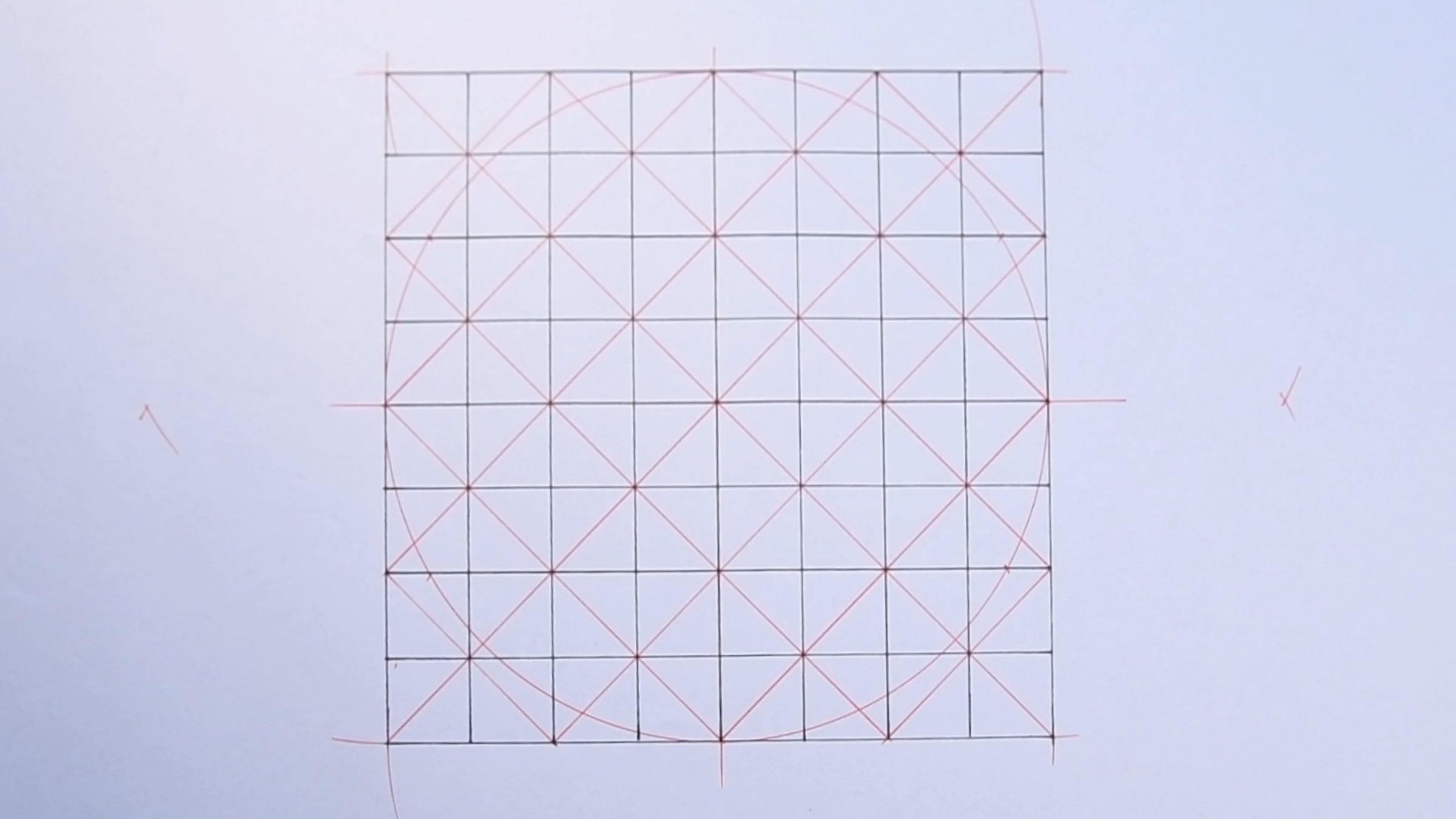Constructing a square grid with ruler and compass - Method 2