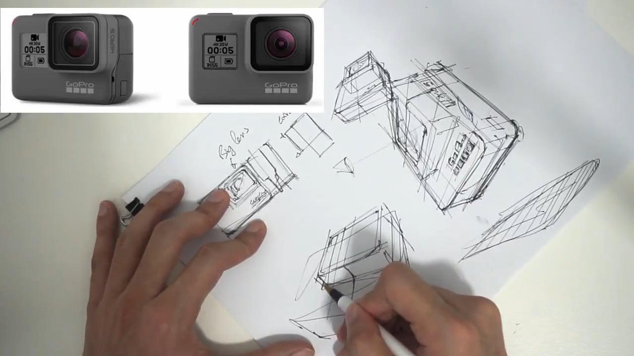 How to draw a GoPro Hero 5 Camera _ Product design sketching on Vimeo