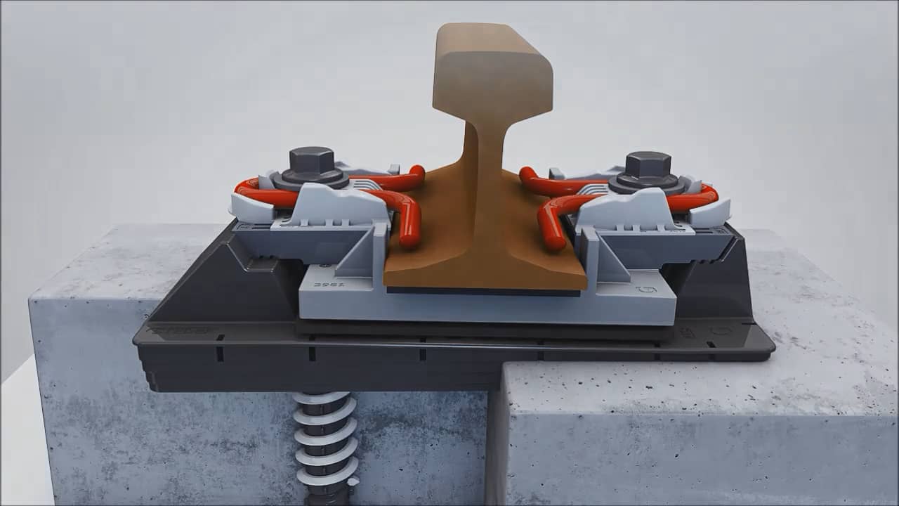 Pandrol DEE SD plastic baseplate fastening system on Vimeo