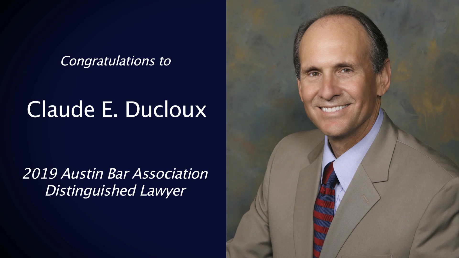 Claude E. Ducloux-Distinguished Lawyer Award Winner on Vimeo