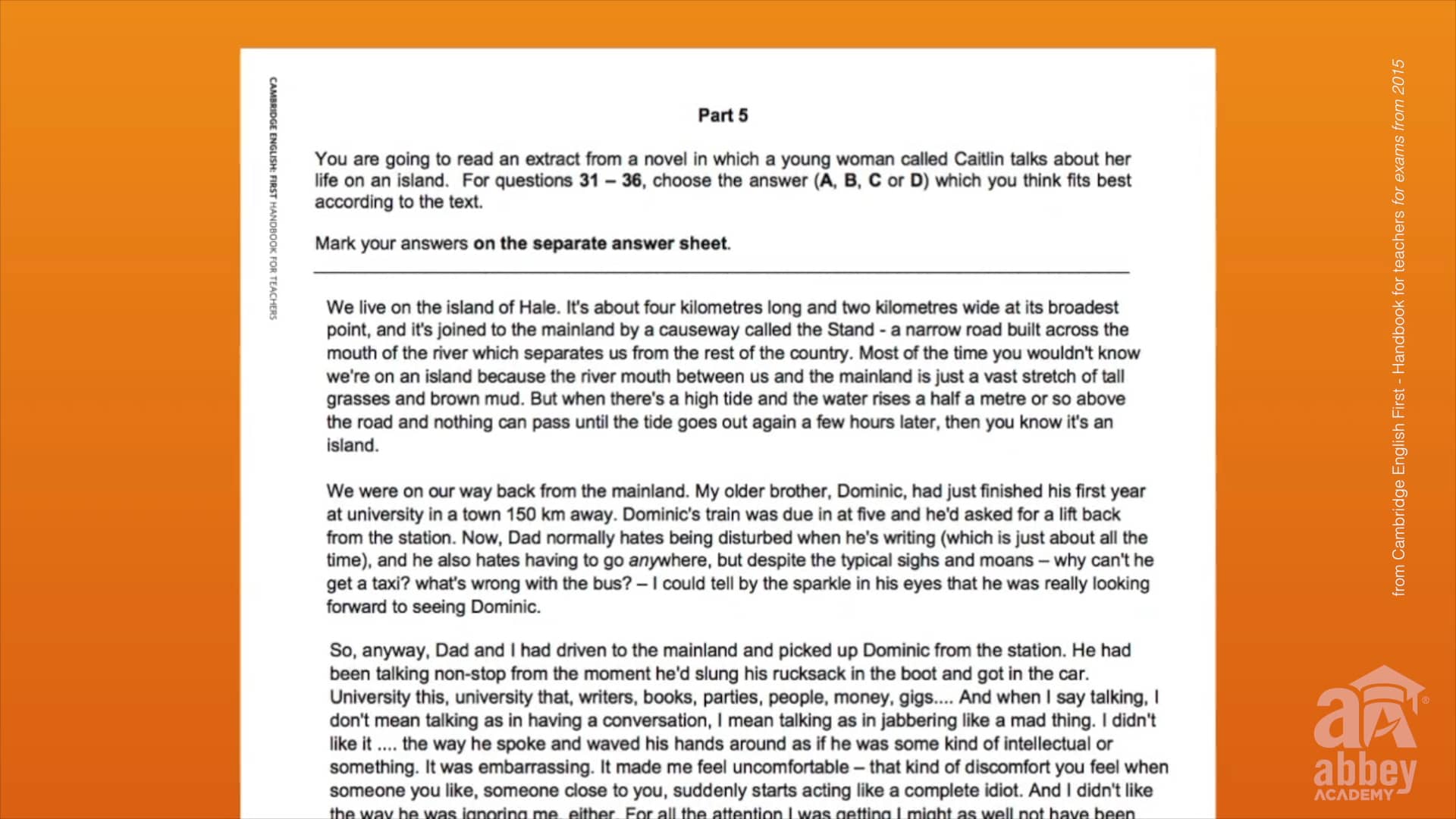 5. Reading and Use of English part 5 on Vimeo