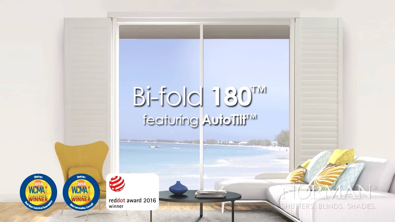Bi-fold 180™ Shutters | Stylish, space-saving, sliding door solution | Norman®Window Fashions on ...