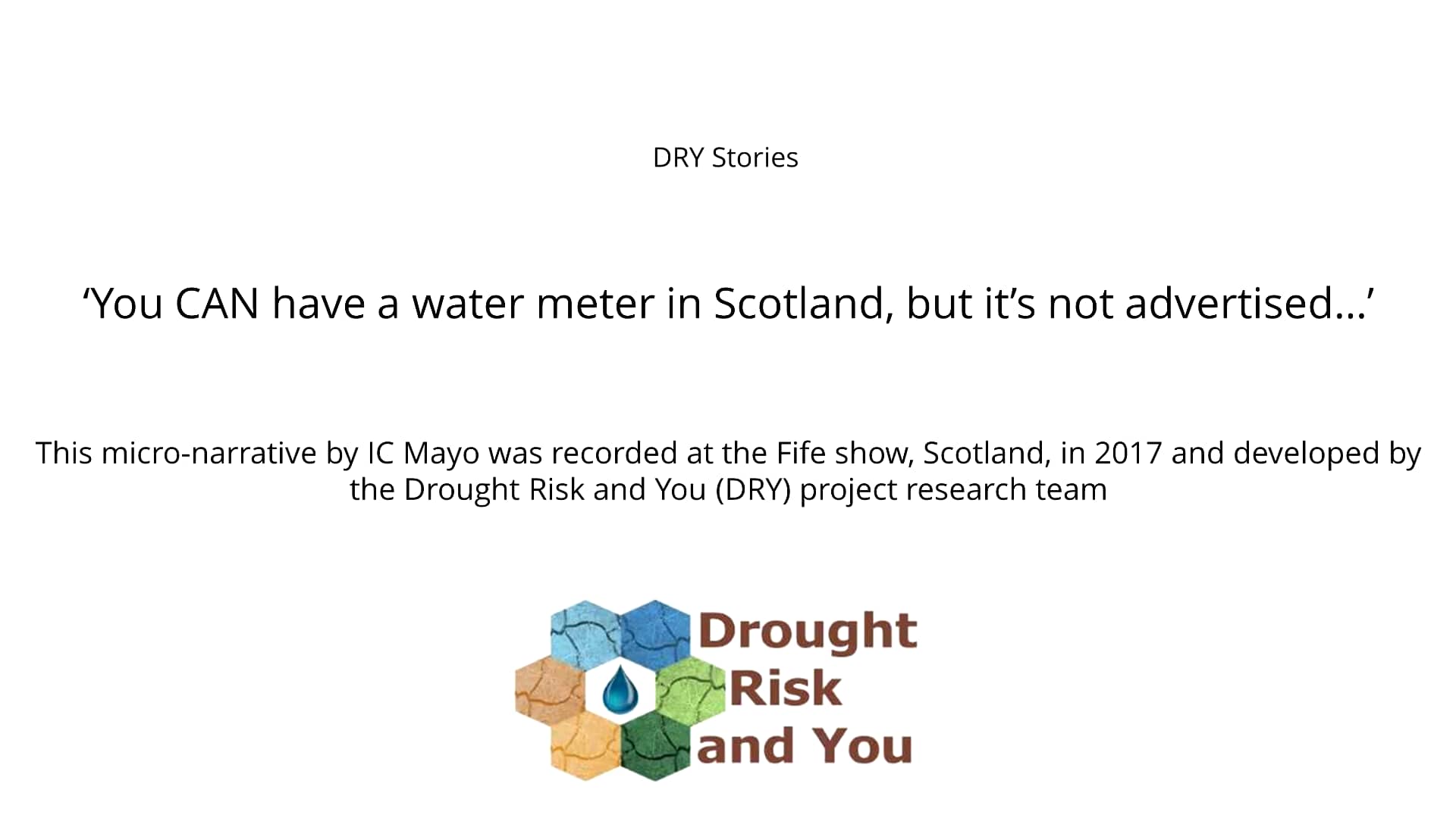 ‘You CAN have a water meter in Scotland, but it’s not advertised…’ on Vimeo