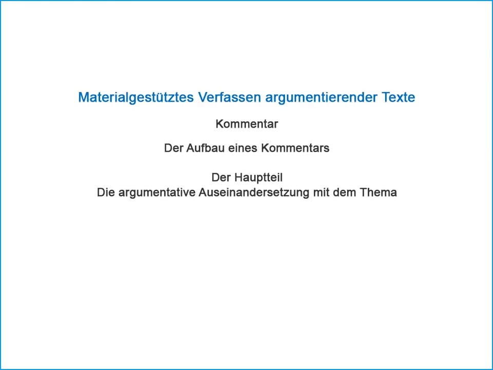 Aufbau eines Kommentars - Der Hauptteil on Vimeo