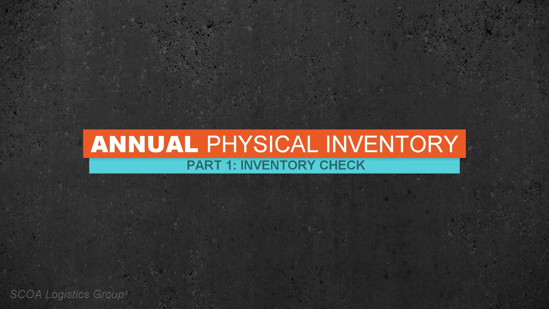 Annual Physical Inventory - Part 1: Inventory Check on Vimeo