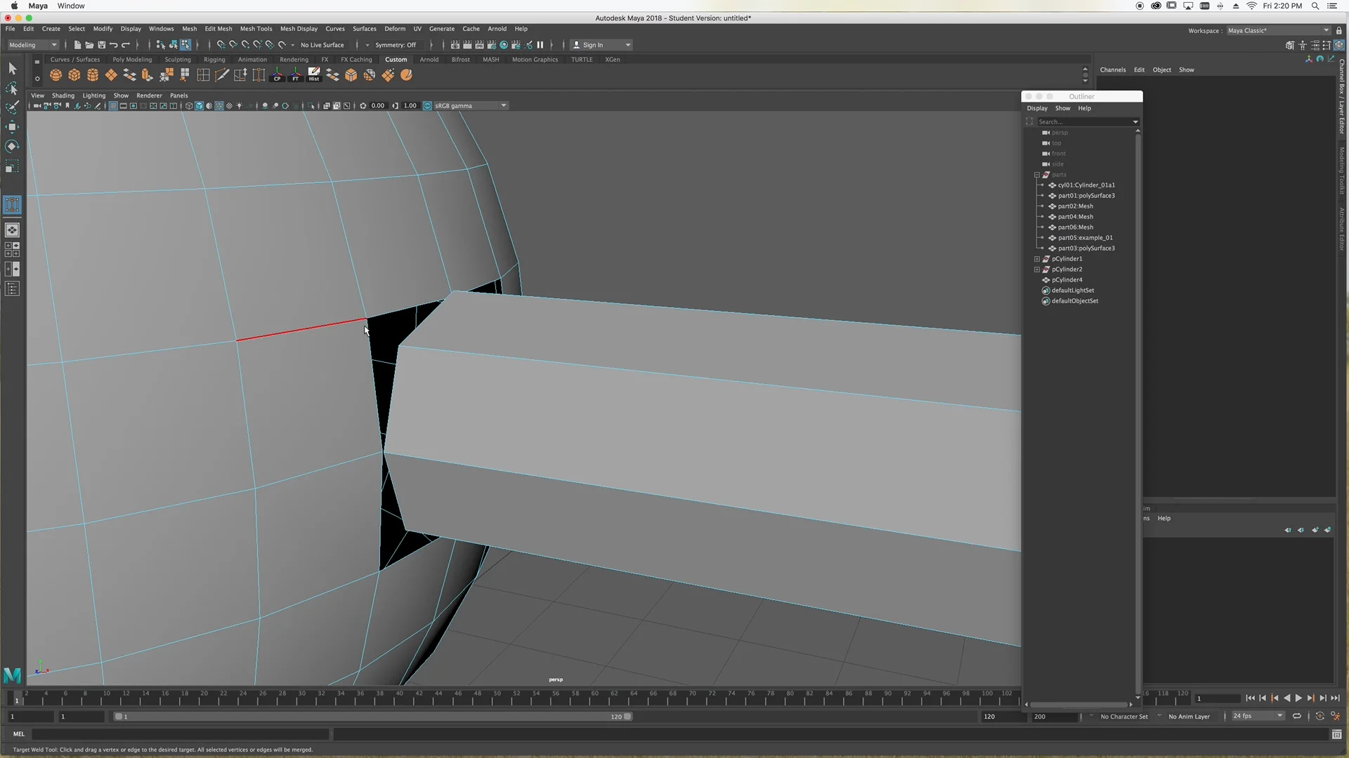 Cylinder to Sphere Connection