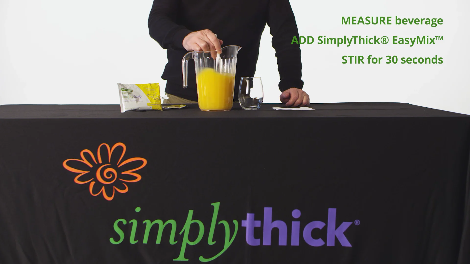 SimplyThick® EasyMix™ - Bulk Orange Juice Mixing Demo, Honey Moderately ...