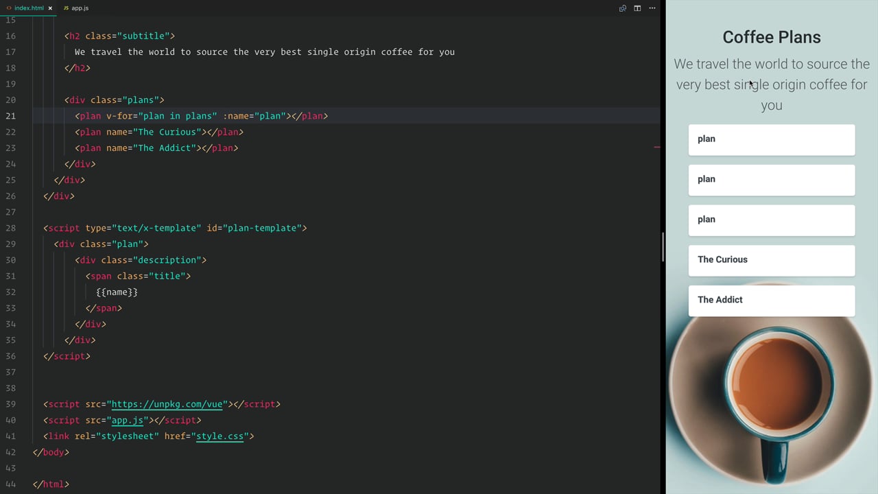 Reusable Components with Props - A Vue.js Lesson From our Vue.js... Reusable Components with Props - A Vue.js Lesson From our Vue.js...