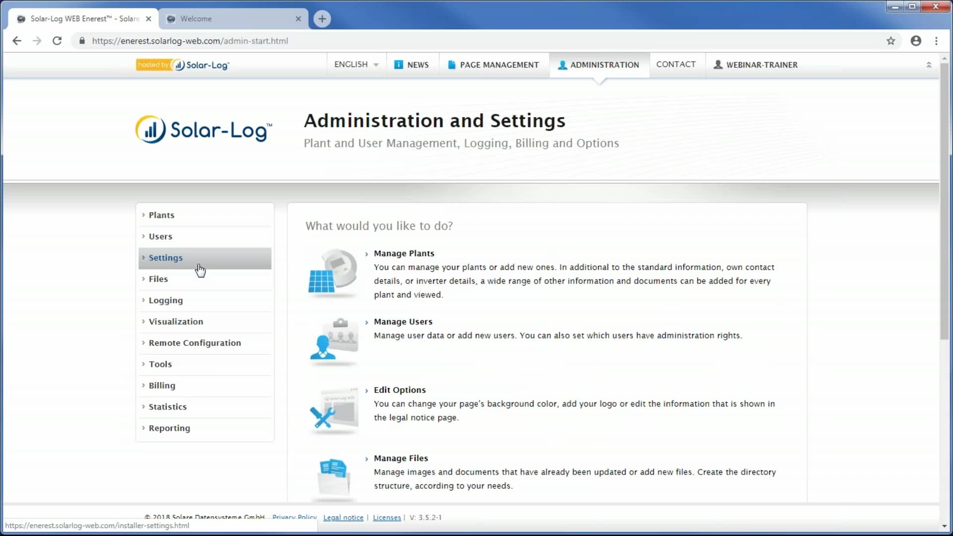 Solar-Log WEB Enerest™ - Page Management on Vimeo