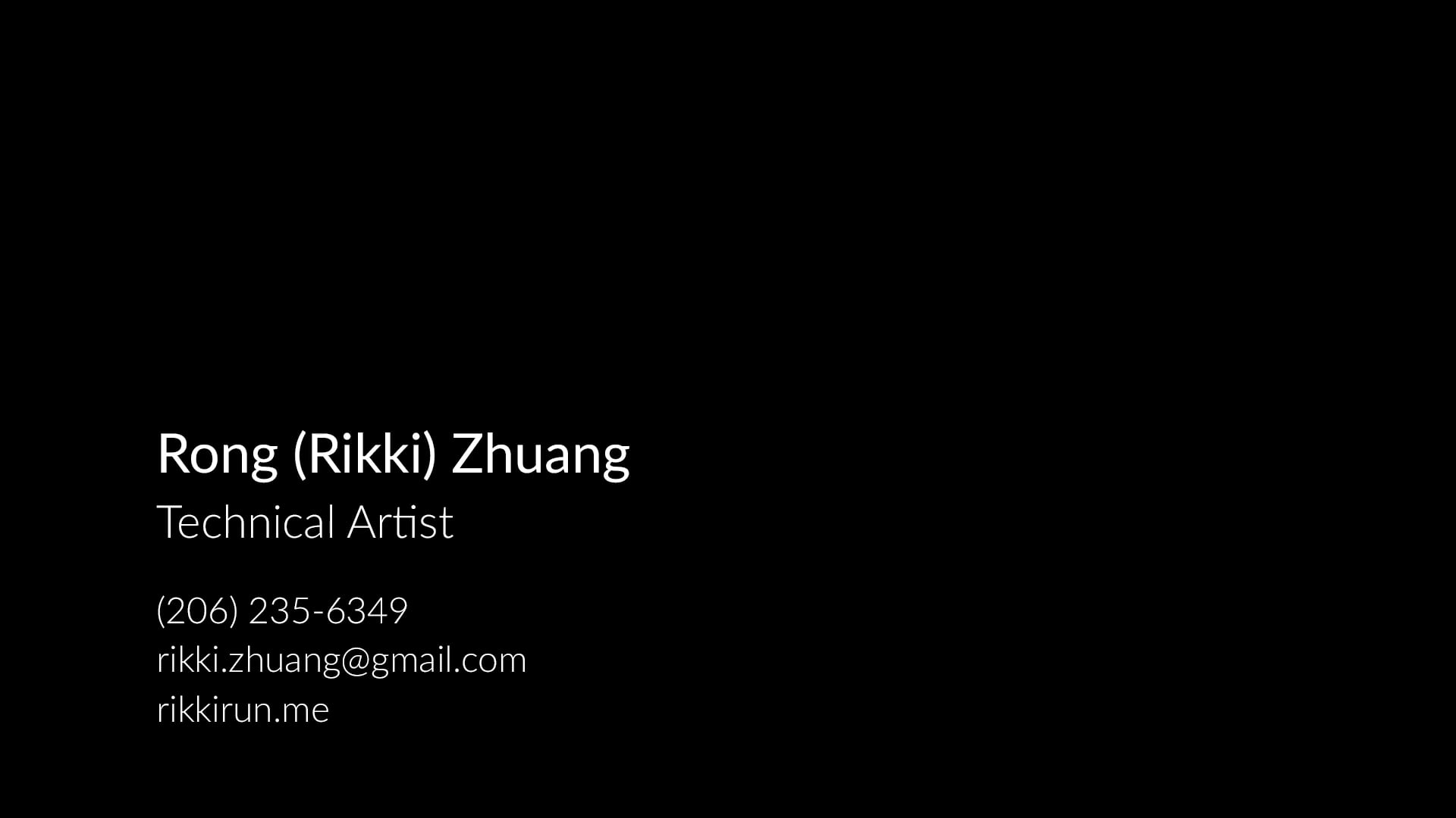 Rong Zhuang - Technical Artist - Demo Reel - March, 2019 on Vimeo