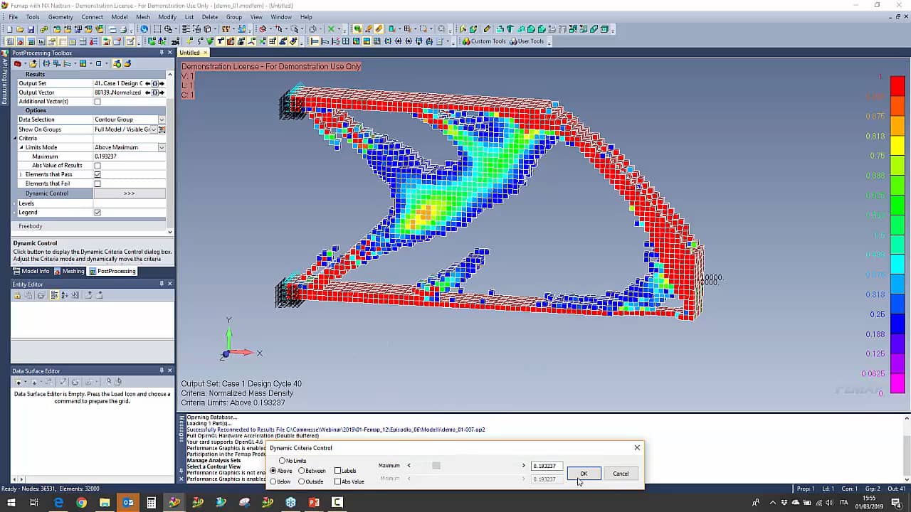 Femap 12: Ottimizzazione Topologica con NX Nastran SOL 200 on Vimeo