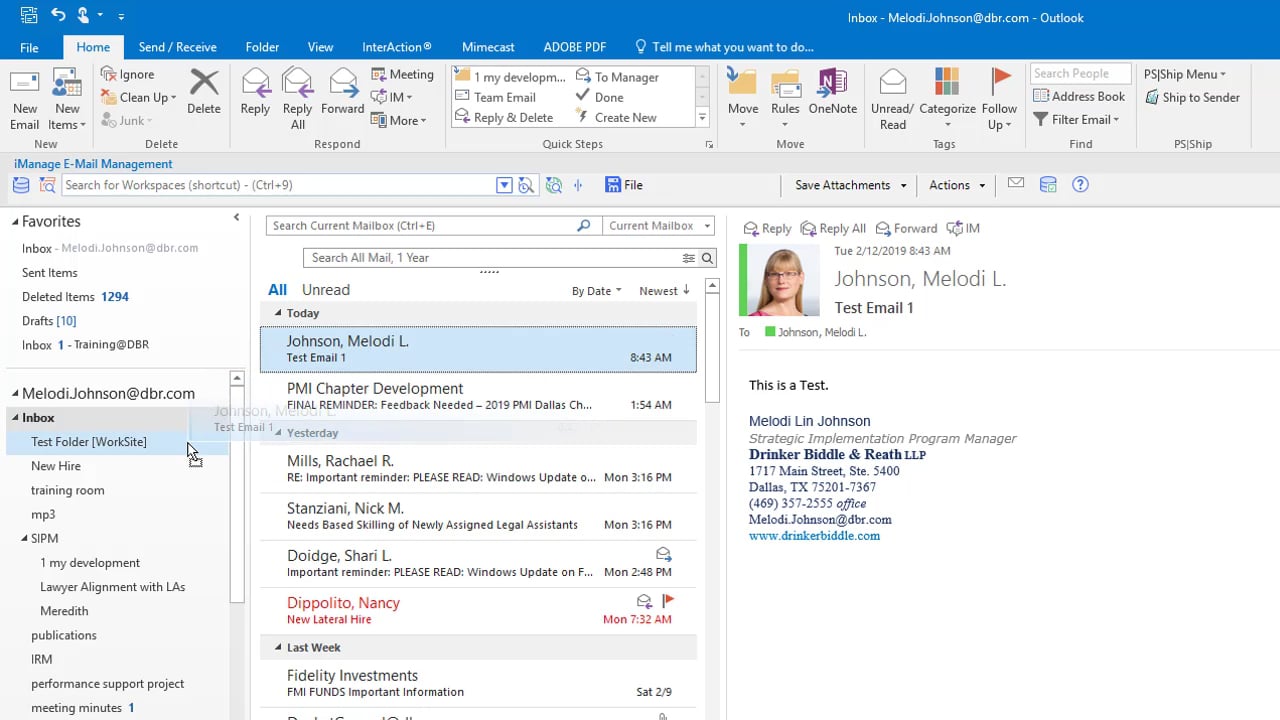 Learning and Development Tips - Linking Outlook Folders to iManage on Vimeo