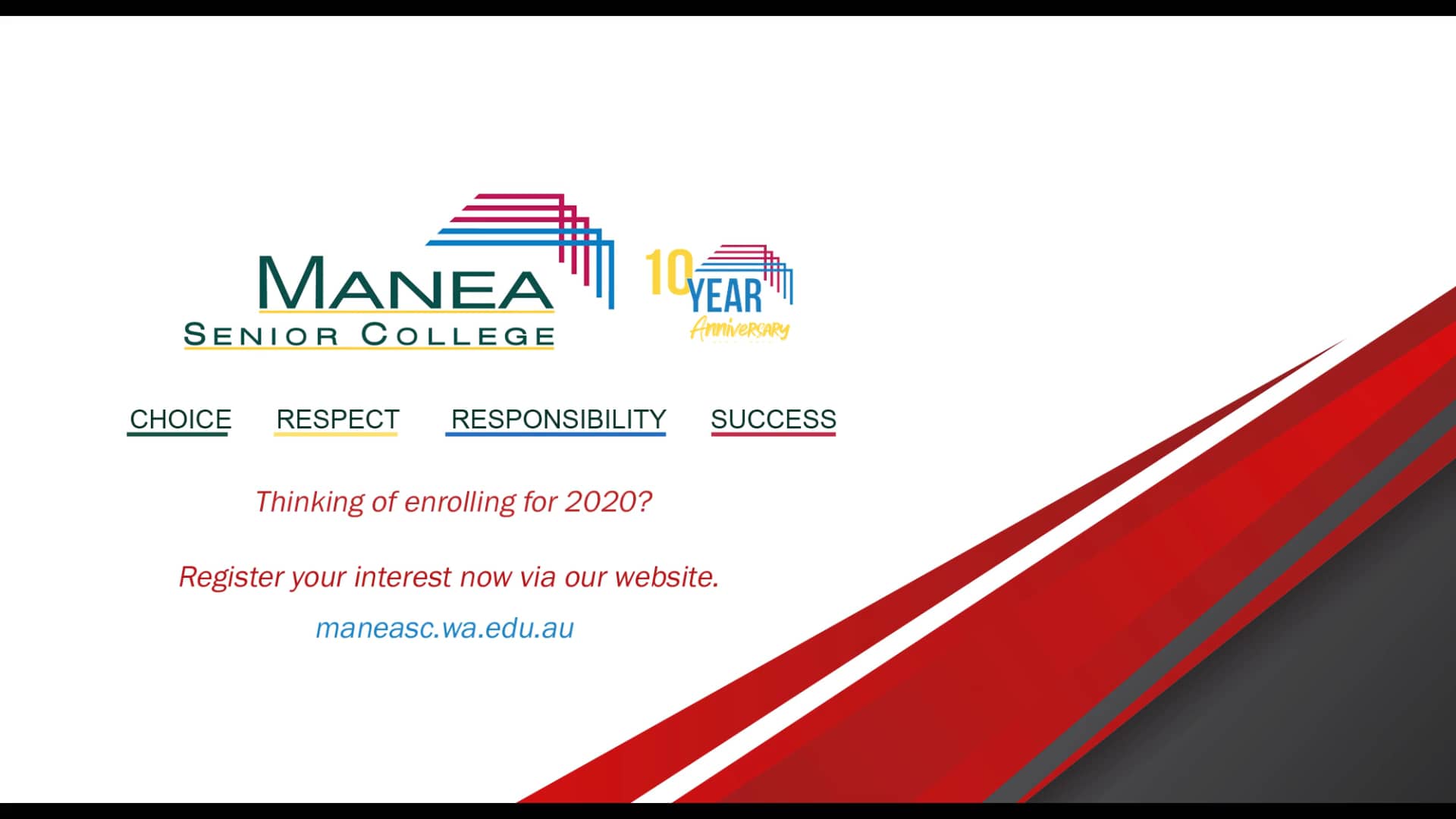 Manea Senior College Enrolments on Vimeo